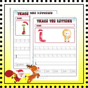 CHRISTMAS Handwriting Practice Letters, Tracing Alphabet Letters | Made ...