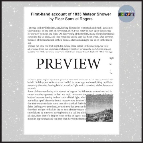 Leonid 1833 Meteor Storm ELA Activity | Made By Teachers