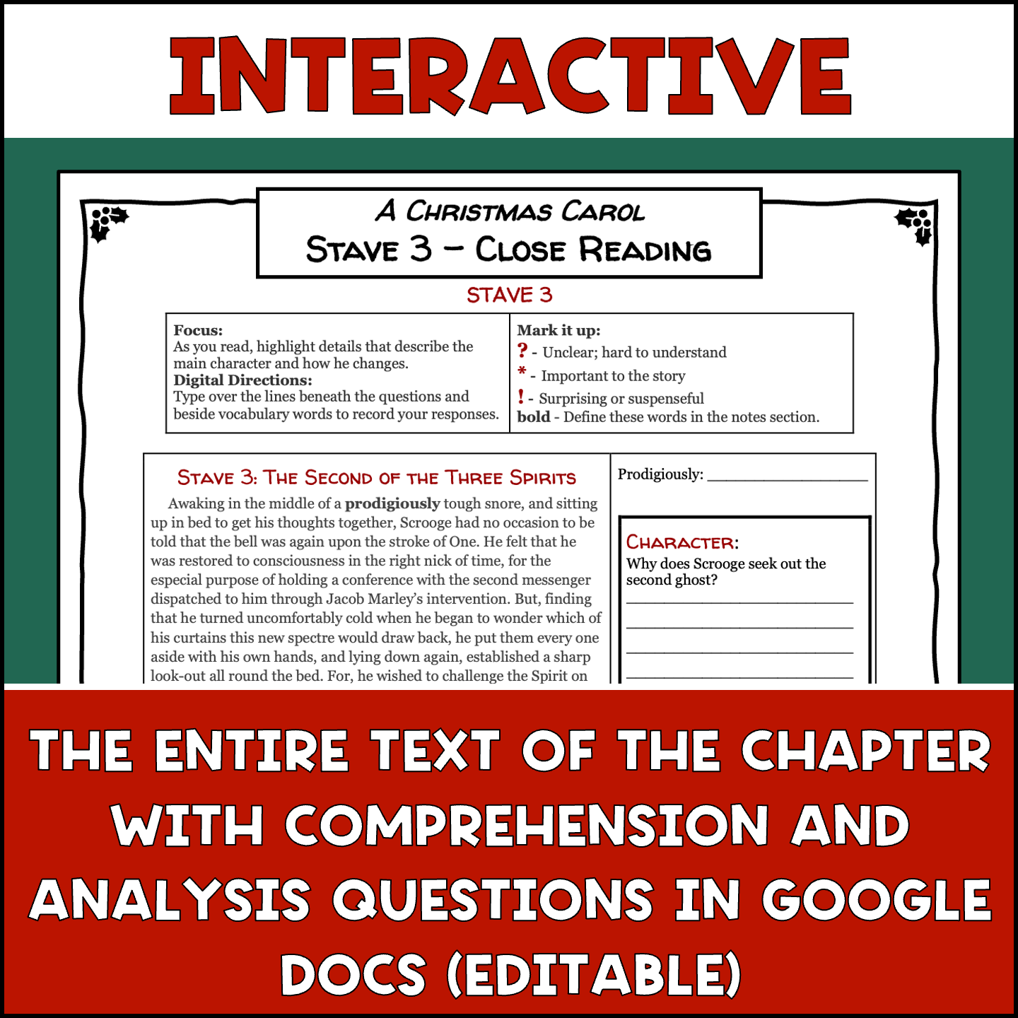 A Christmas Carol - Stave 3 - Digital & Printable - Chapter Pack | Made ...