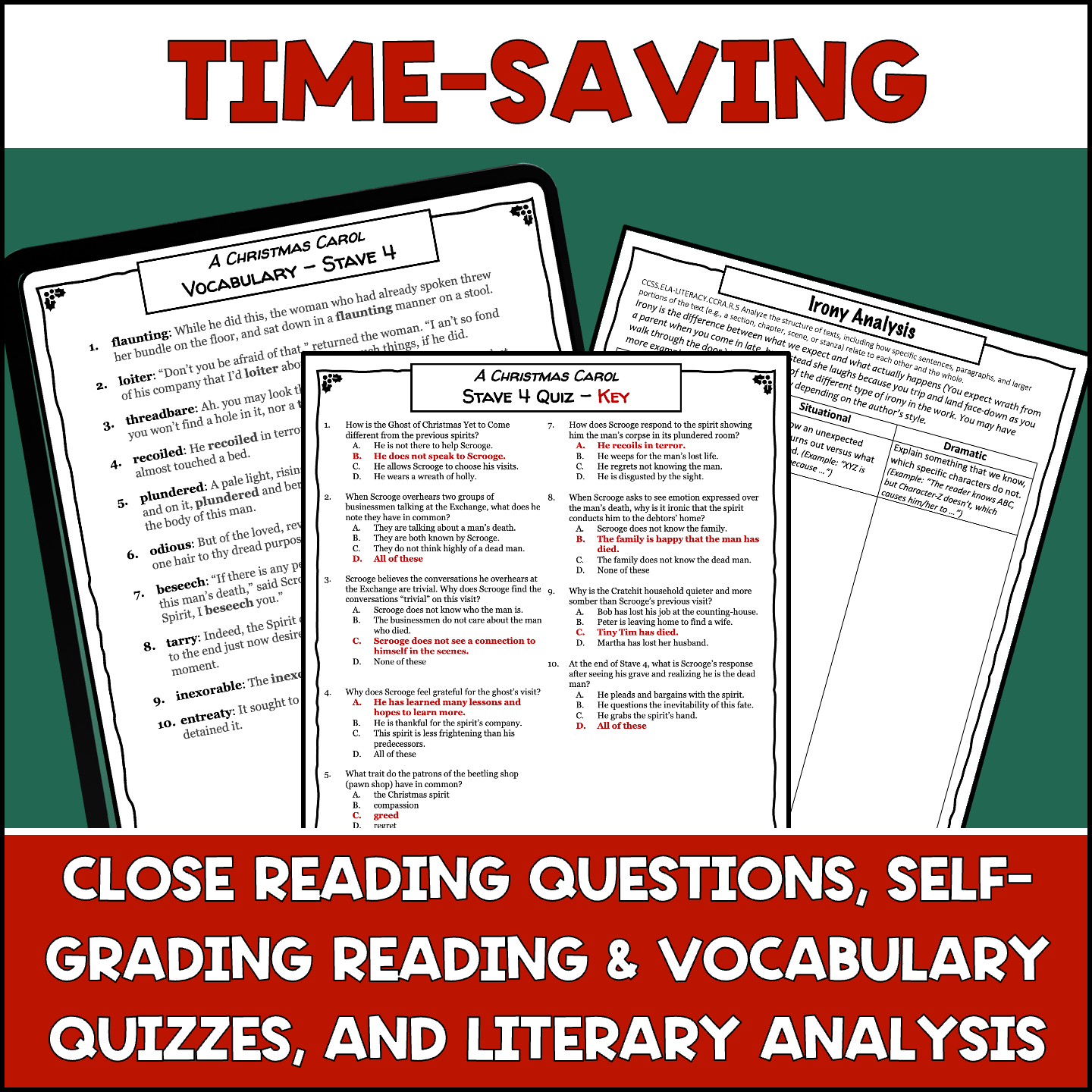 A Christmas Carol - Stave 4 - Digital & Printable - Chapter Pack | Made ...