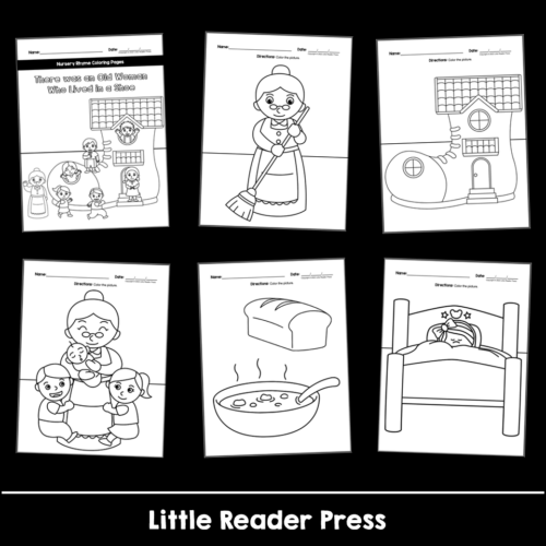 There was an Old Woman Who Lived in a Shoe Coloring Book Pages | Made ...