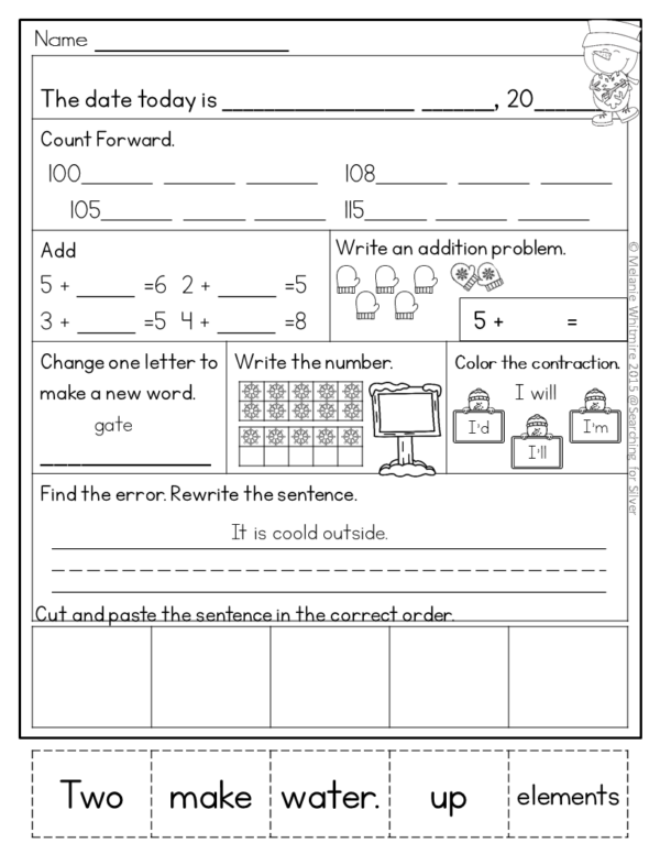 January Morning Work {1st Grade} | Made By Teachers
