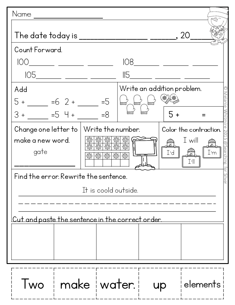 January Morning Work {1st Grade} | Made By Teachers