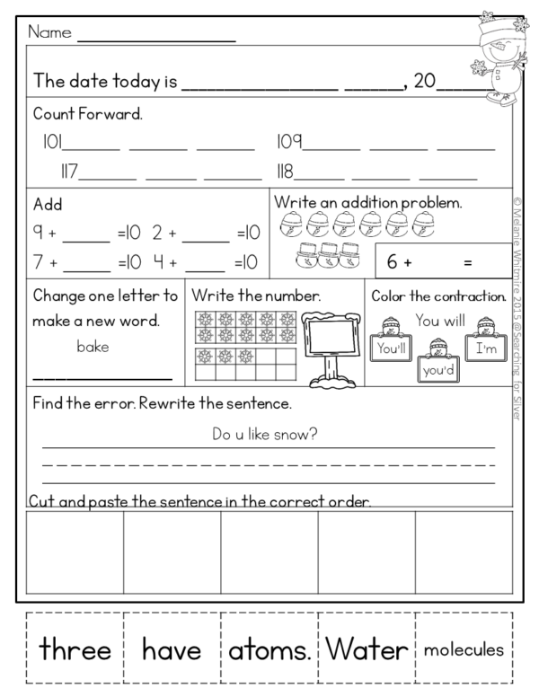 January Morning Work {1st Grade} | Made By Teachers