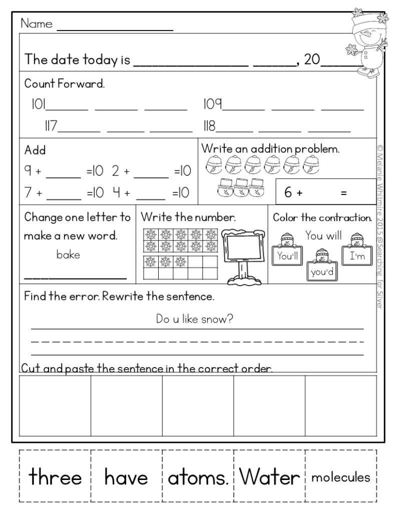 January Morning Work {1st Grade} | Made By Teachers