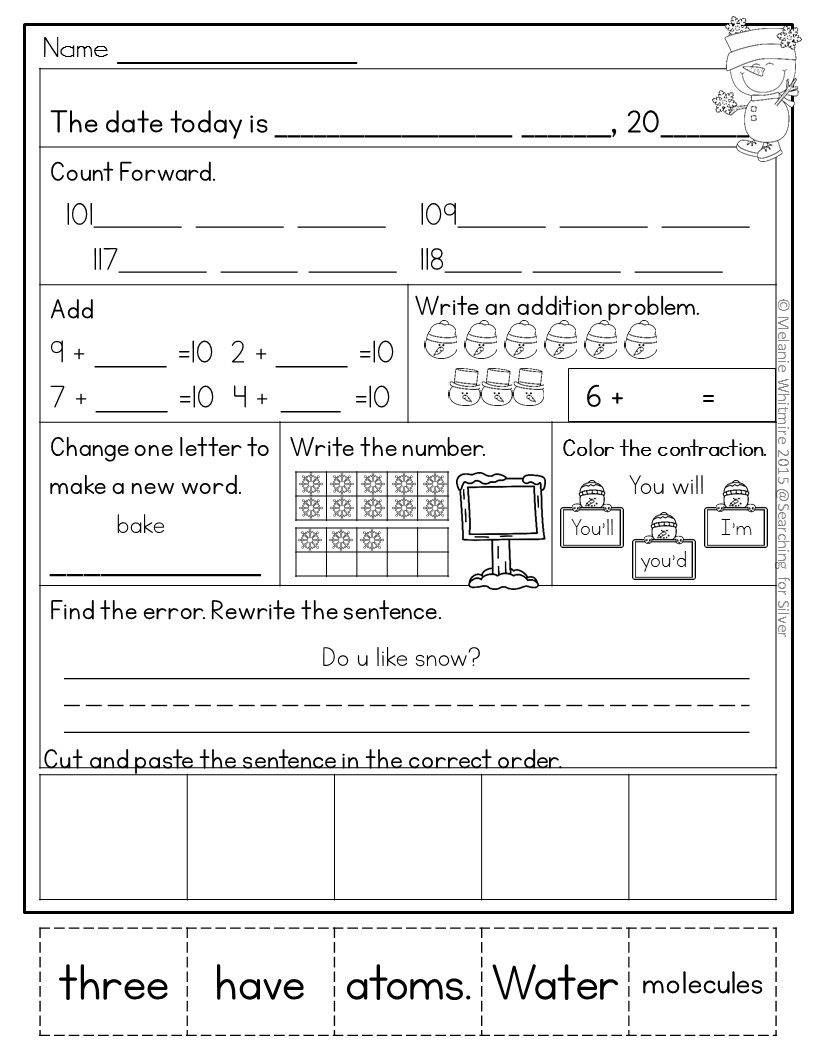 January Morning Work {1st Grade} | Made By Teachers