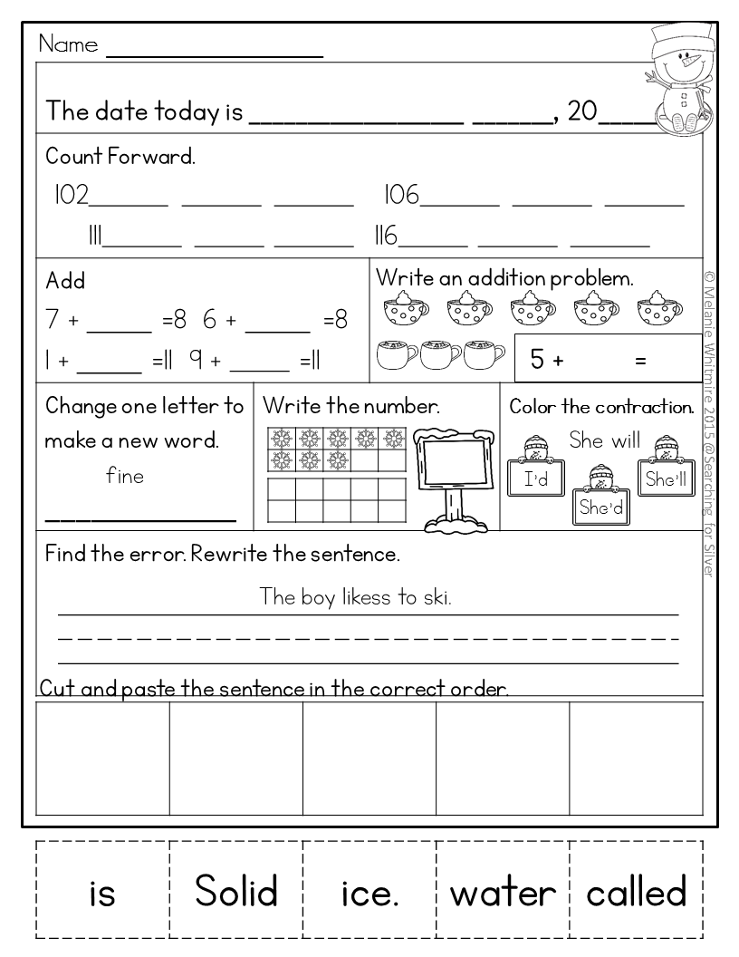 January Morning Work {1st Grade} | Made By Teachers