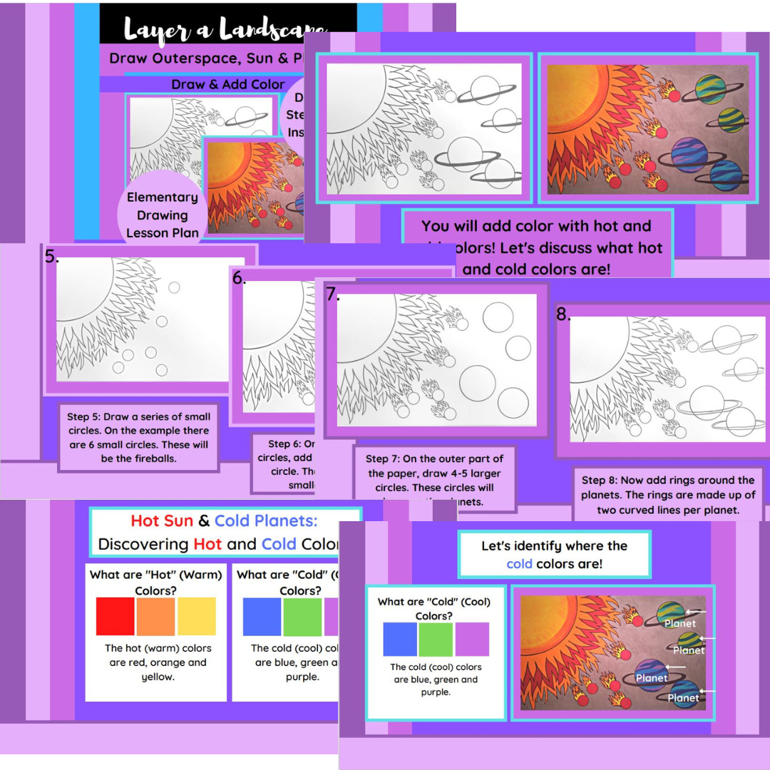 3rd & 4th Grade: Art Drawing Lesson: Directed Drawing: Draw Outer Space ...