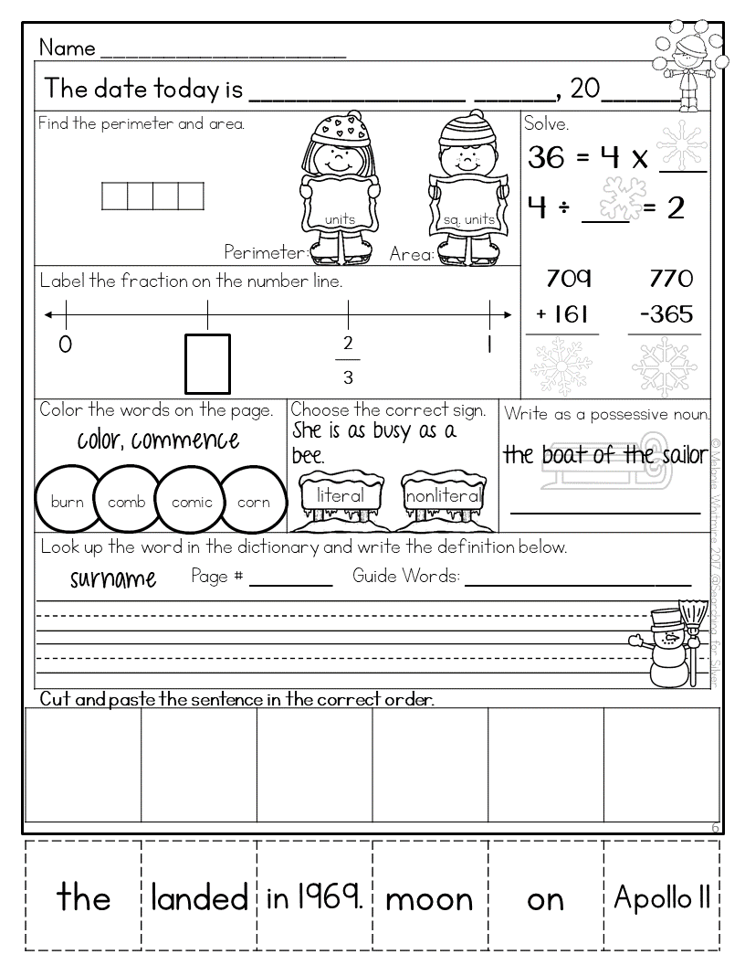 January Morning Work {3rd Grade} | Made By Teachers