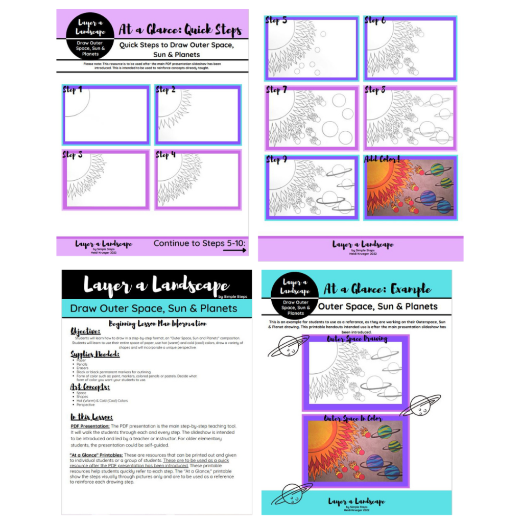 3rd & 4th Grade: Art Drawing Lesson: Directed Drawing: Draw Outer Space ...