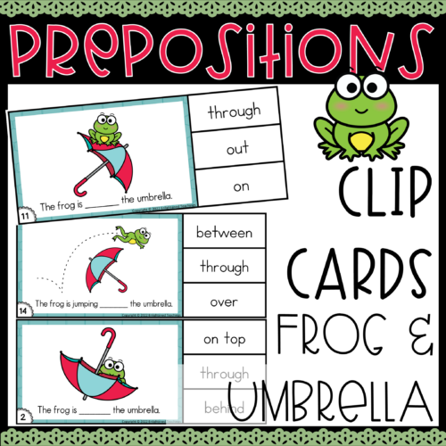 Spring Preposition Clip Cards Task Cards Positional Words Frog and ...
