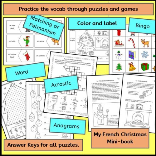 French Christmas - Noel - fun activities, worksheets, word wall, bingo ...