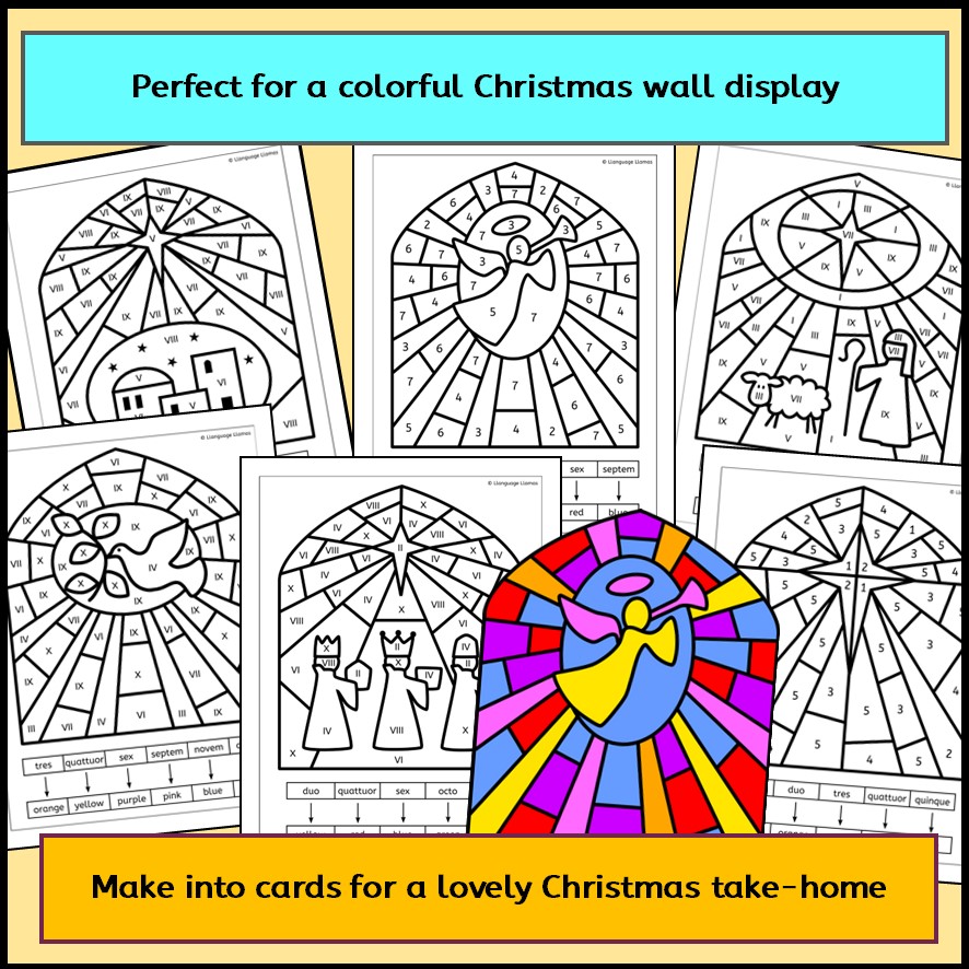 Latin Christmas Color by Number | Made By Teachers