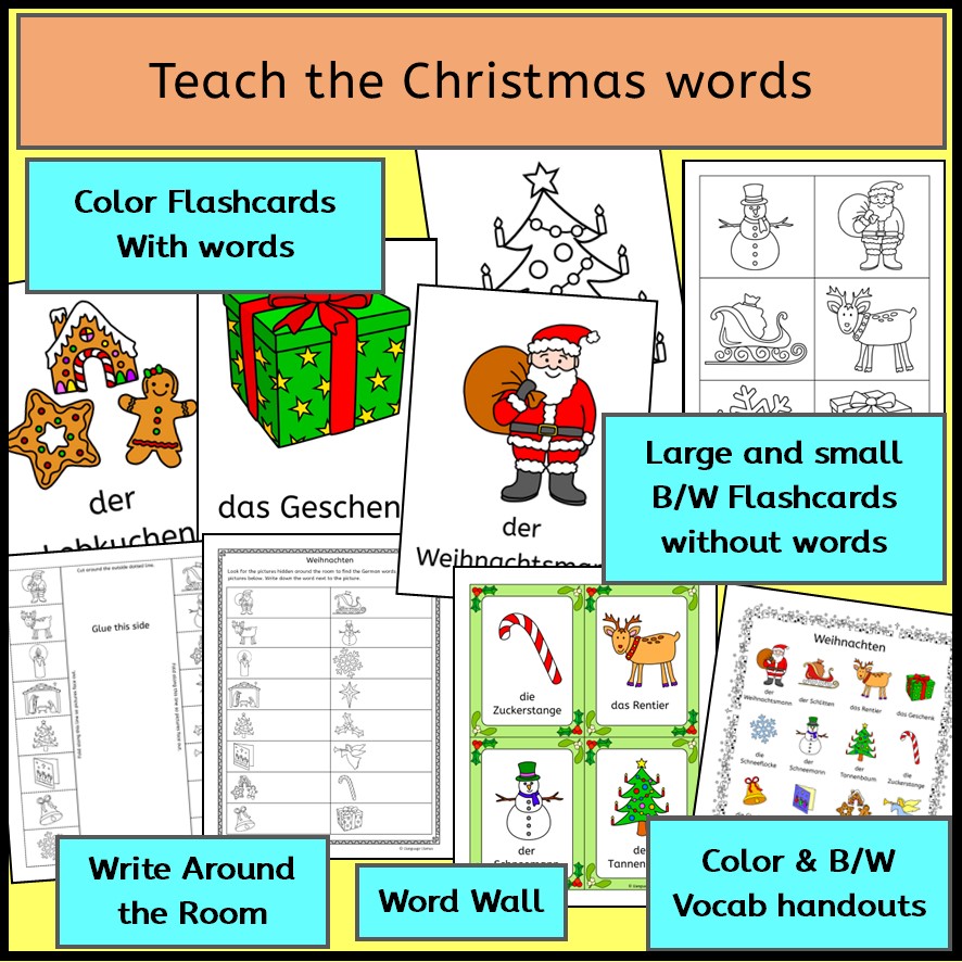 German Christmas Weihnachten vocabulary activities, puzzles, games ...