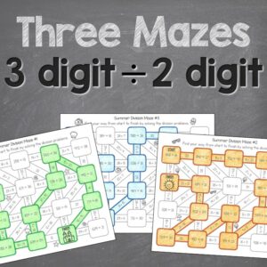 Long Division Fun Math Maze Activity with Summer Theme - Made By Teachers