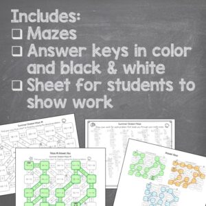 Long Division Fun Math Maze Activity with Summer Theme | Made By Teachers