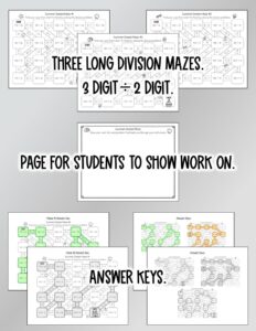 Long Division Fun Math Maze Activity with Summer Theme | Made By Teachers