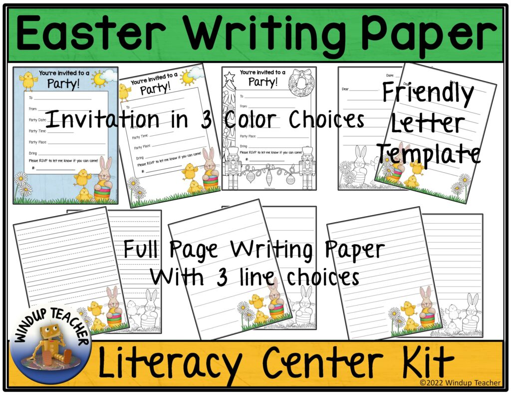 Easter Spring Writing Paper Color and B&W | Made By Teachers