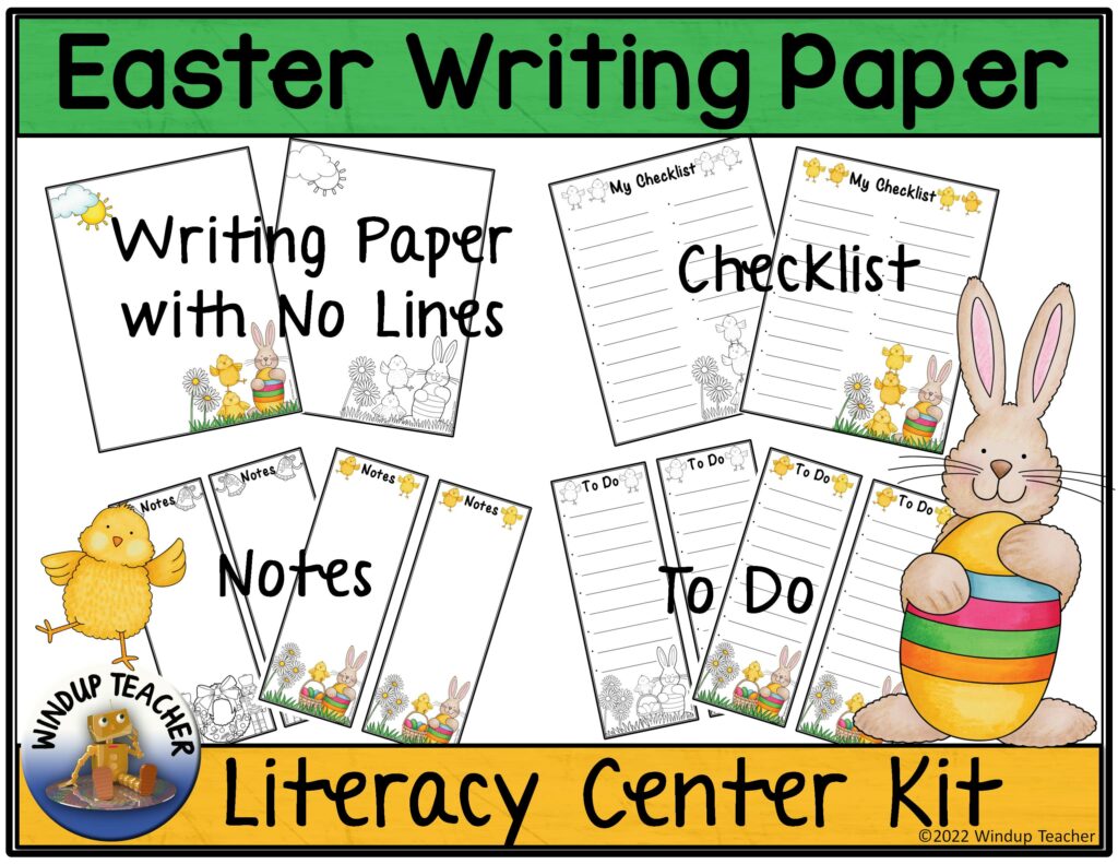 Easter Spring Writing Paper Color and B&W | Made By Teachers