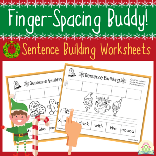 Finger-Spacing Support Tool & Writing Sentence Building Worksheets ...