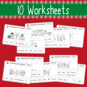 Finger-Spacing Support Tool & Writing Sentence Building Worksheets ...
