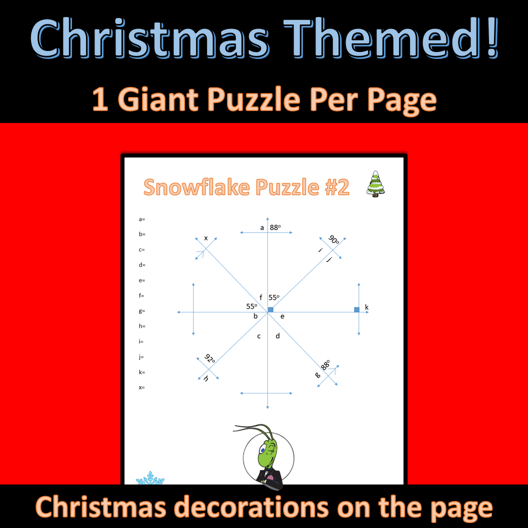 Christmas Missing Angles Puzzle Geometry | Angle Relationships | Made ...