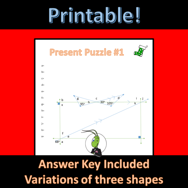 Christmas Missing Angles Puzzle Geometry | Angle Relationships | Made ...