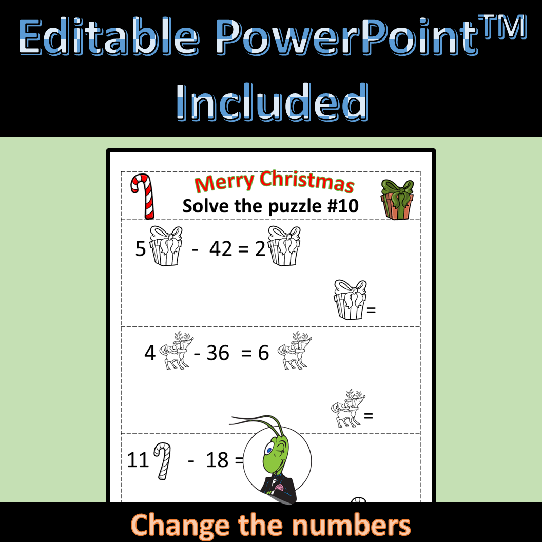 Christmas Themed Solving Equations | Number Sense Logic Puzzles ...