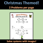Christmas Seasonal Systems of Equations | Number Sense Logic Puzzles ...