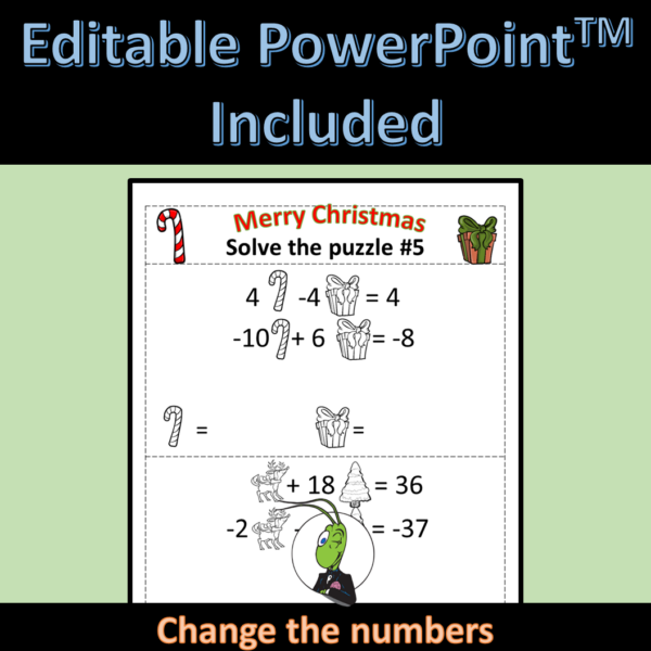 Christmas Seasonal Systems of Equations | Number Sense Logic Puzzles ...