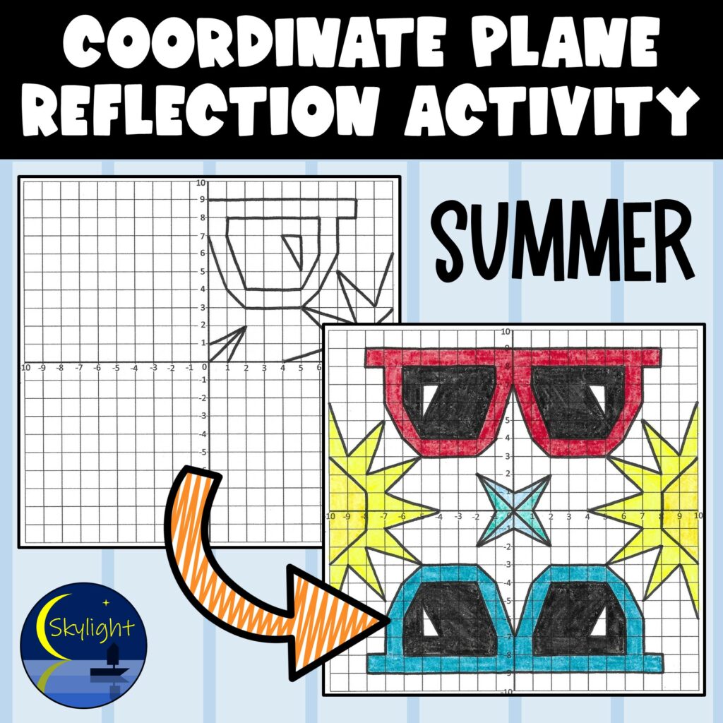 Summer Symmetry And Reflection Coordinate Plane Mystery Graphing