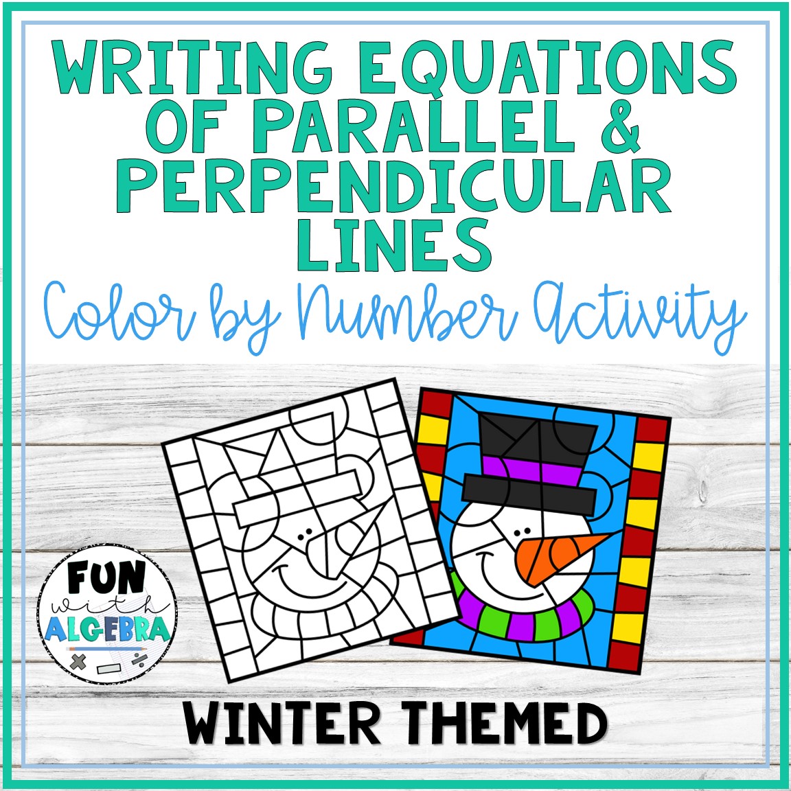 Writing Equations Of Parallel Perpendicular Lines Winter Themed