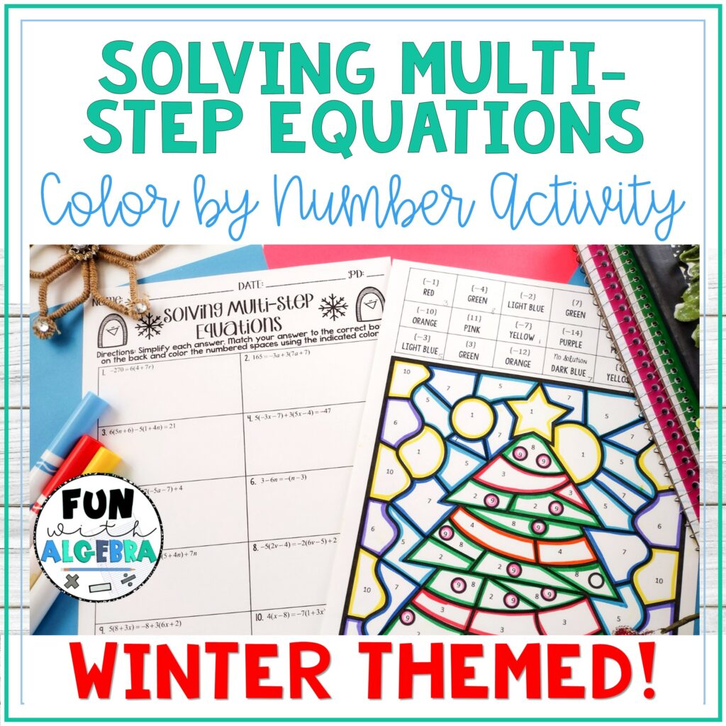 Solving Multi-Step Equations Christmas Math Activity - Made By Teachers