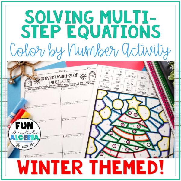 Solving Multi-Step Equations Christmas Math Activity | Made By Teachers