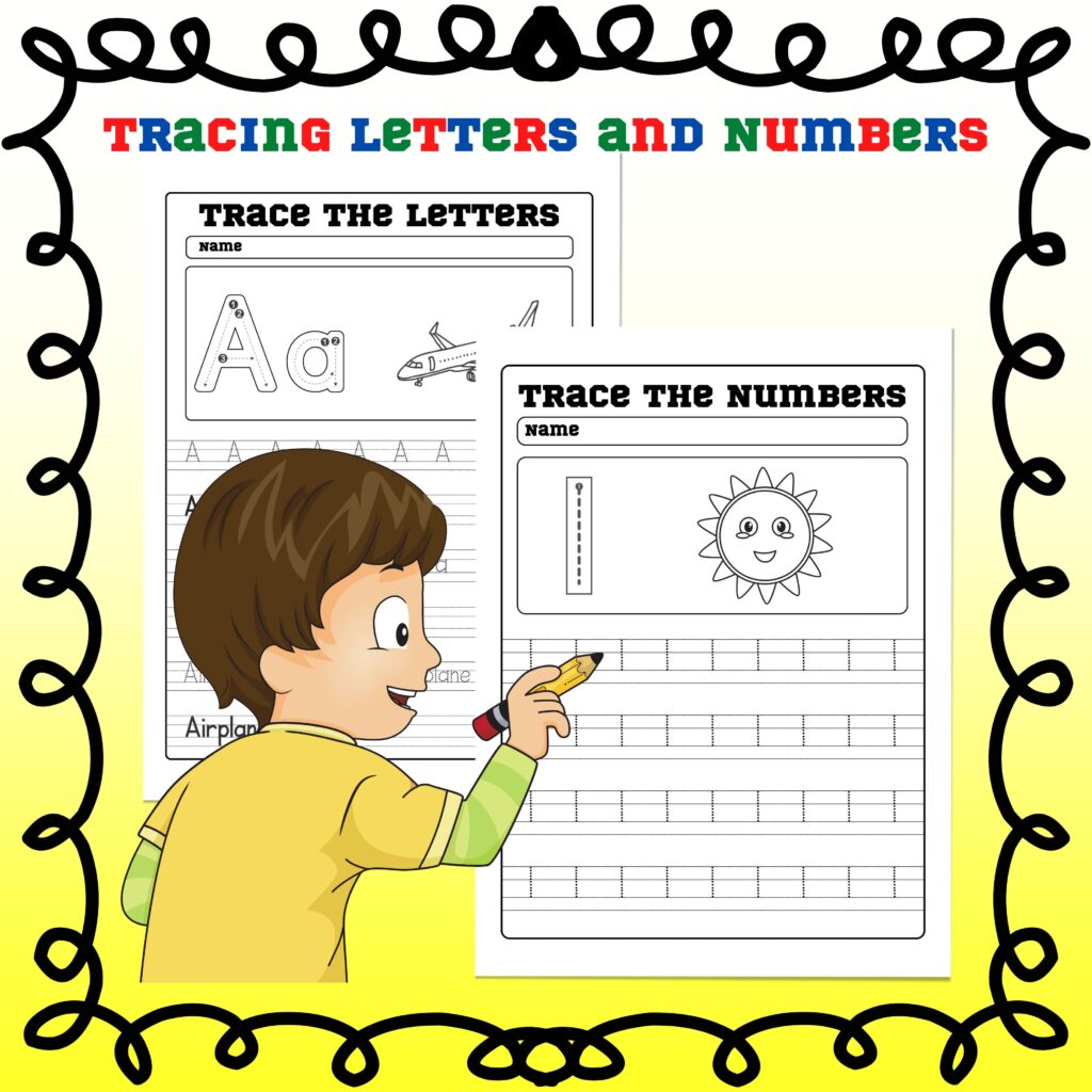 Trace and Write Alphabet Letters and Numbers Formation, Handwriting ...