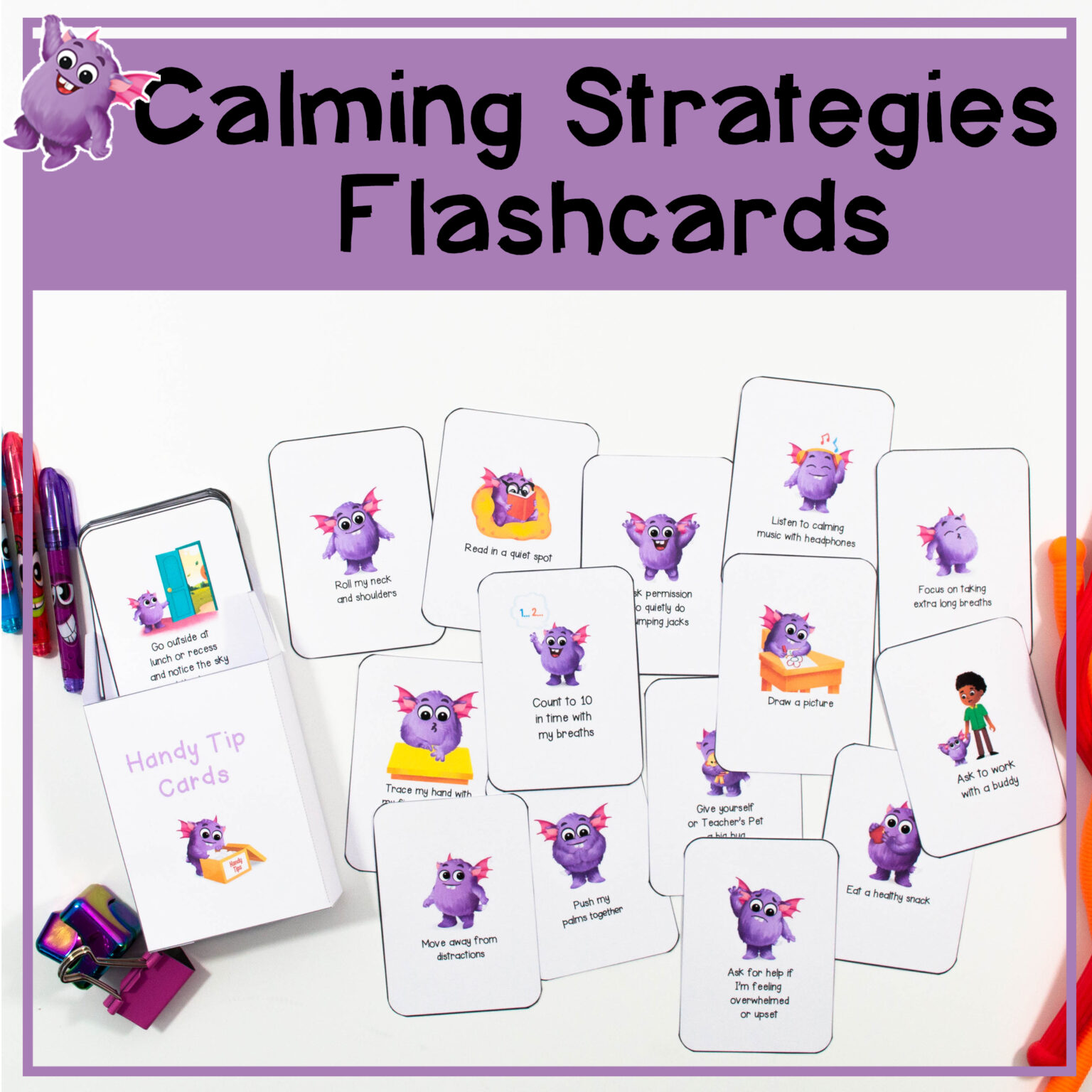 Calming Strategies for Emotional Regulation Flashcards - Calm Down ...