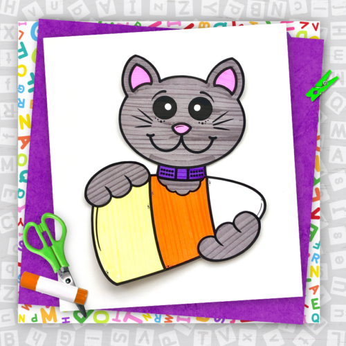 Candy Corn & Cat Craft for October or Halloween - Made By Teachers
