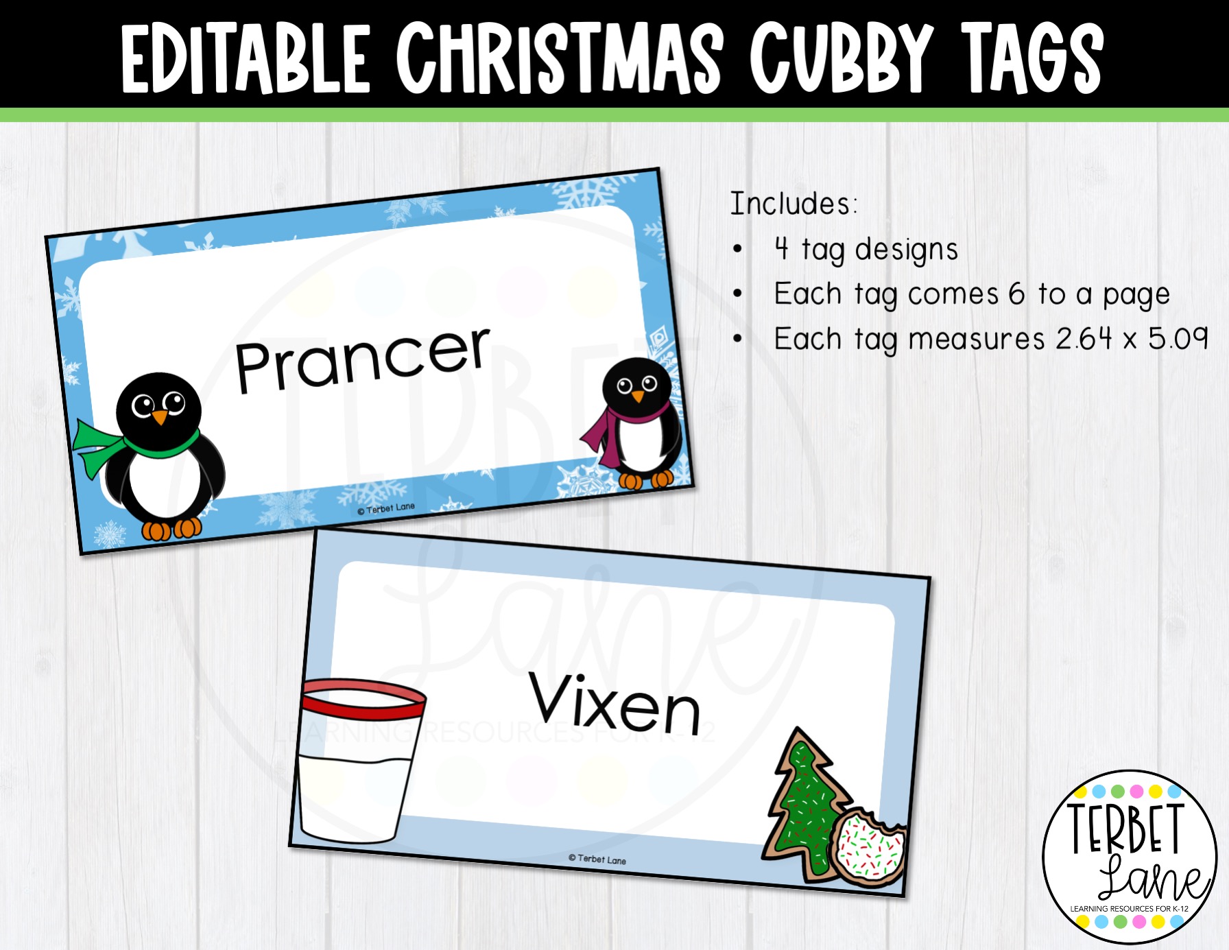 Editable Christmas Cubby Tags | Made By Teachers