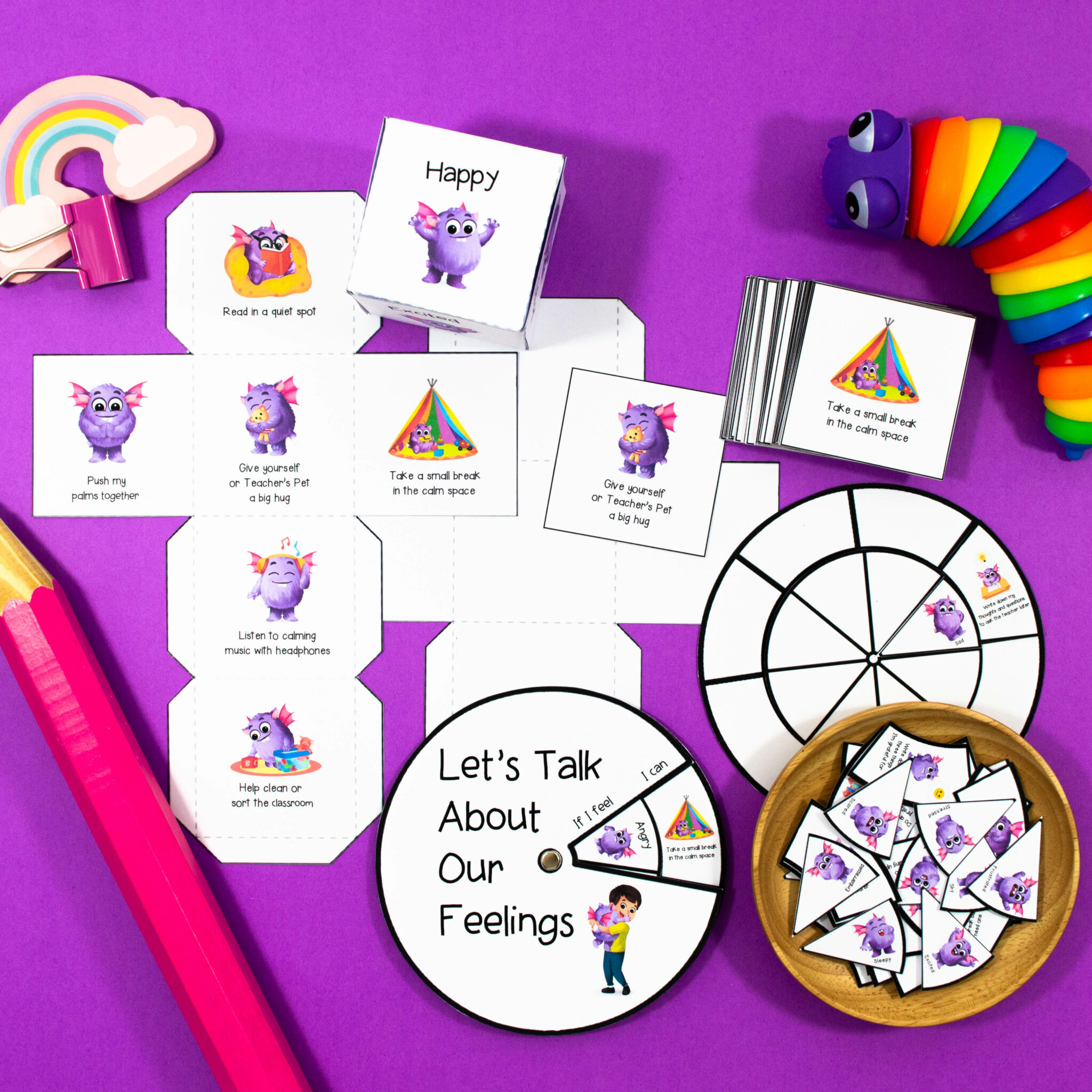 Feelings & Emotions - Dice & Spinners - Discussion Starters & Calming ...