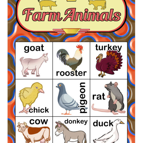 Farm Animals Bingo 3x3 (5 pages + call sheet) | Made By Teachers