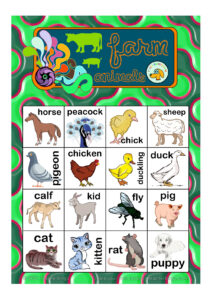 Farm Animals Bingo 4x4 (5 pages + call sheet) | Made By Teachers