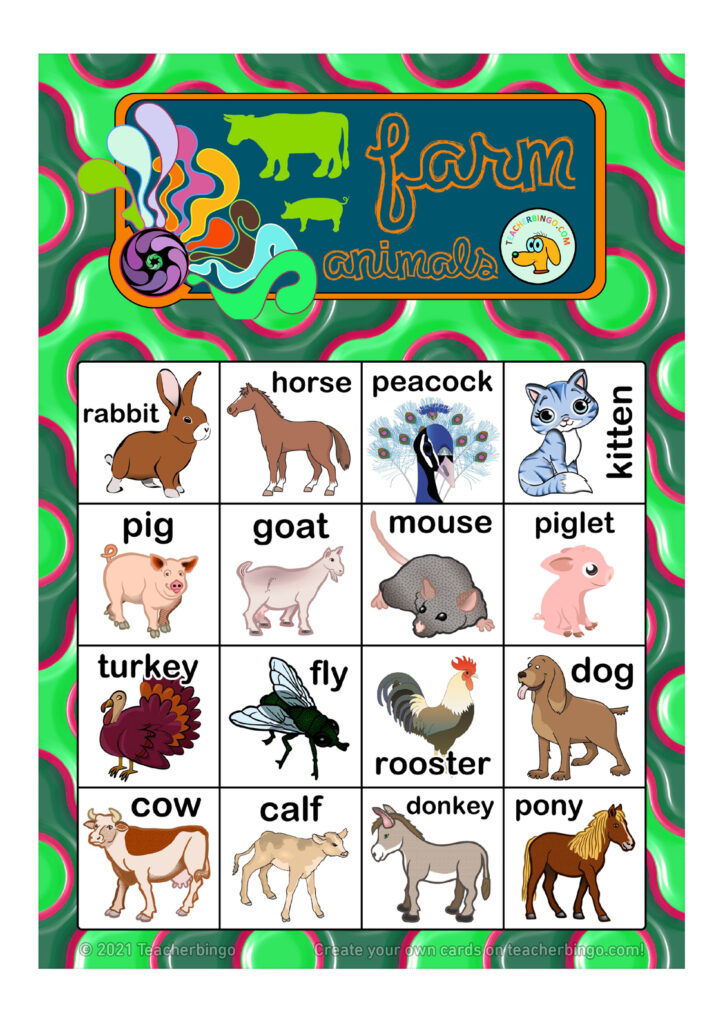 Farm Animals Bingo 4x4 (5 pages + call sheet) | Made By Teachers