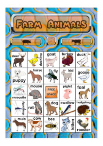 Farm Animals Bingo 3x3 (5 pages + call sheet) | Made By Teachers