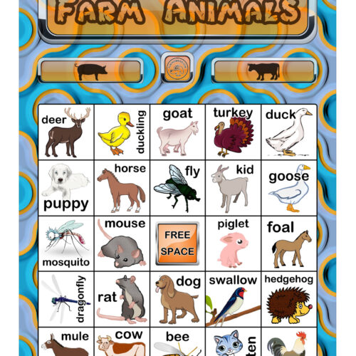 Farm Animals Bingo 5x5 (5 pages + call sheet) | Made By Teachers