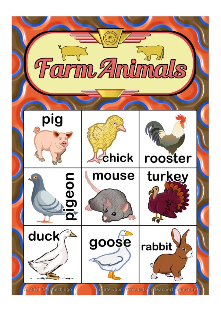 Farm Animals Bingo 3x3 (100 pages + call sheet) | Made By Teachers
