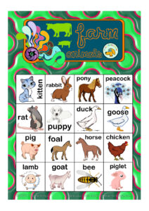 Farm Animals Bingo 4x4 (100 pages + call sheet) | Made By Teachers