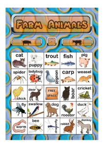 Farm Animals Bingo 5x5 (100 pages + call sheet) | Made By Teachers
