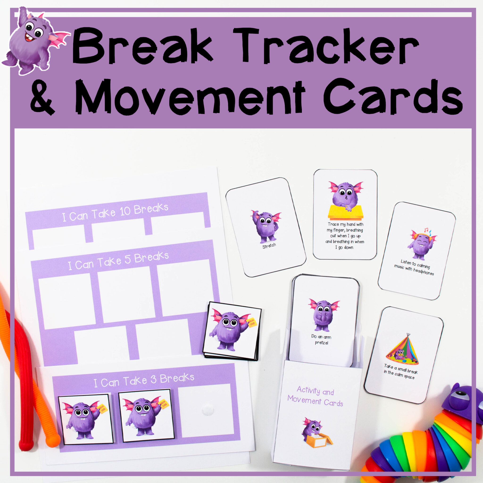 Break Cards & Break Tracker - Printable Activity & Movement Cards ...