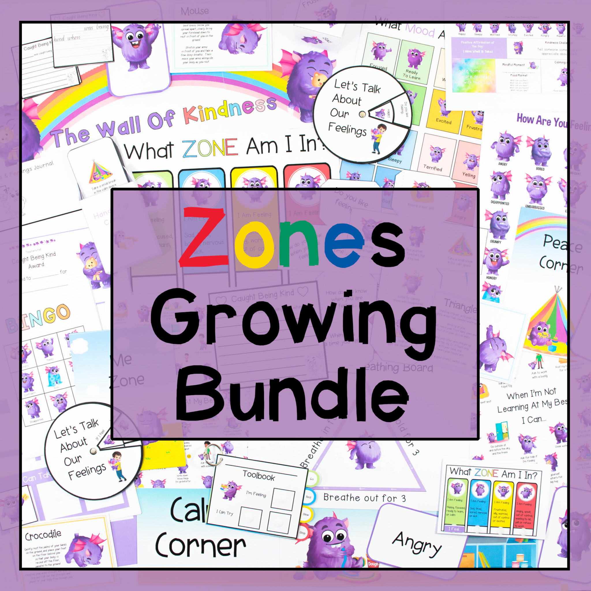 ZONES Regulation Emotions and Calming Strategies Growing Bundle | Made ...