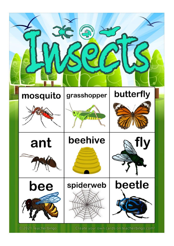 Crawling Critters Bingo (Insects) 3x3 (100 pages + call sheet) | Made ...